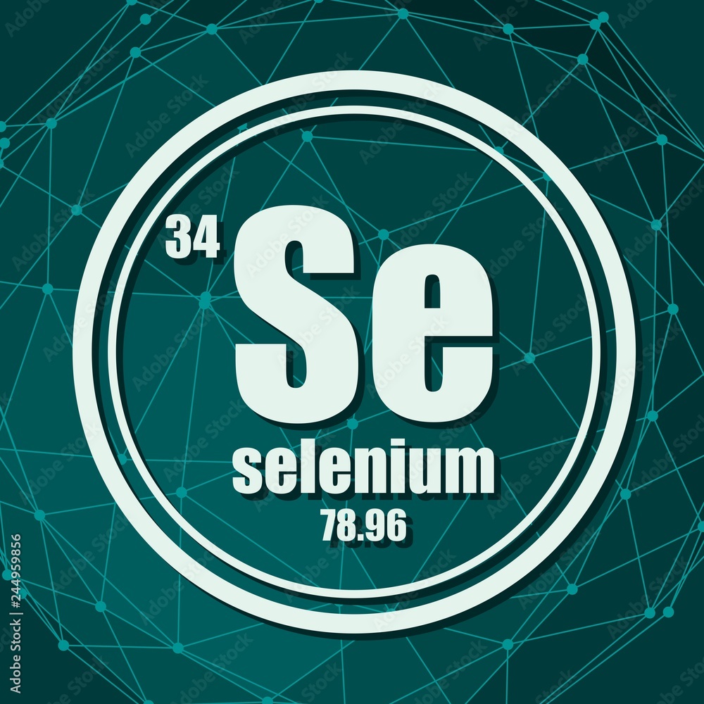 Selenium chemical element. Sign with atomic number and atomic weight ...