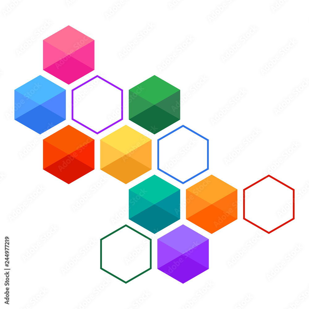 Infographic with hexagonal shapes Stock Vector | Adobe Stock