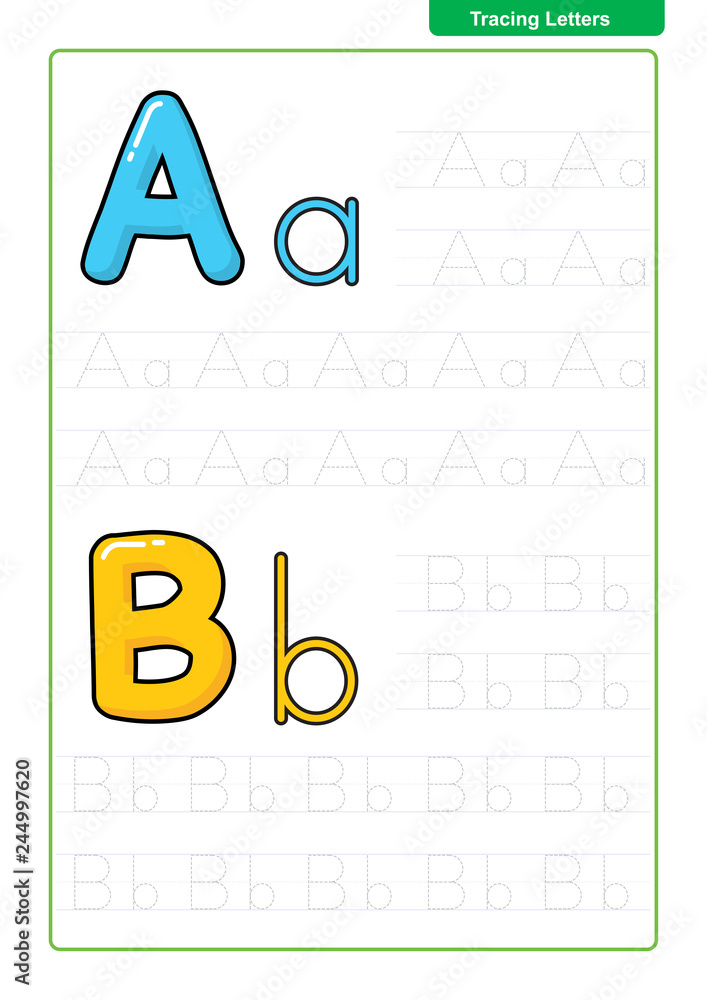 ABC Alphabet letters tracing worksheet with alphabet letters. Basic ...