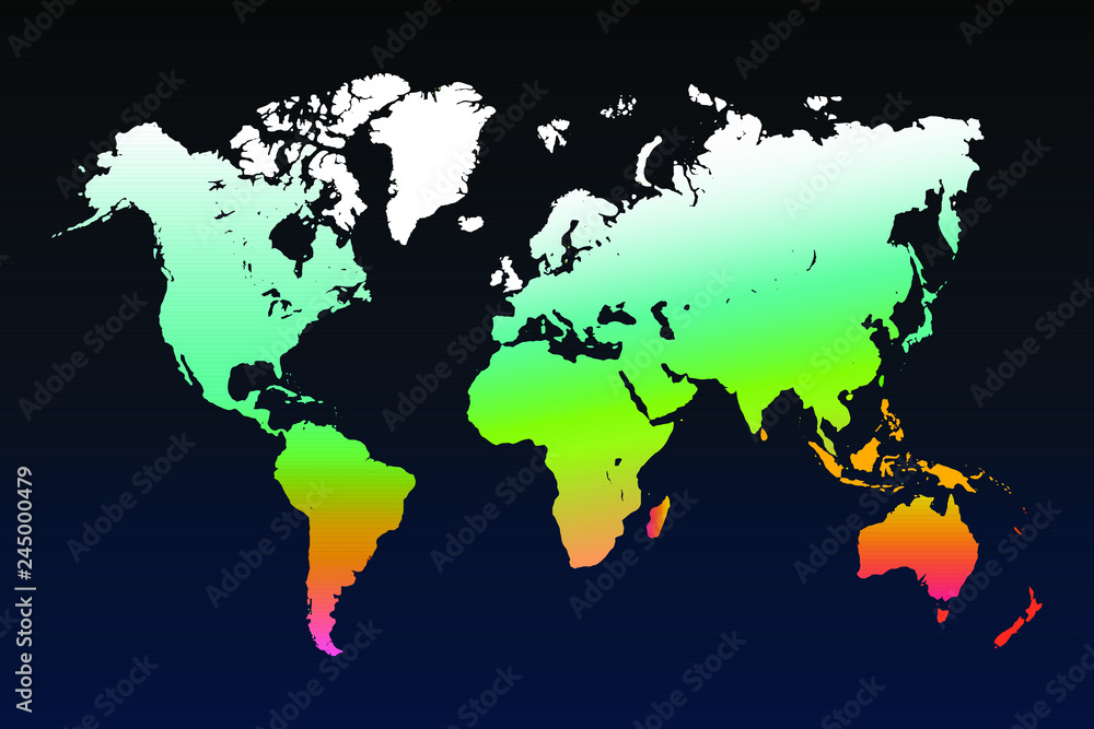 World map template that shows the temperature of science education, web ...