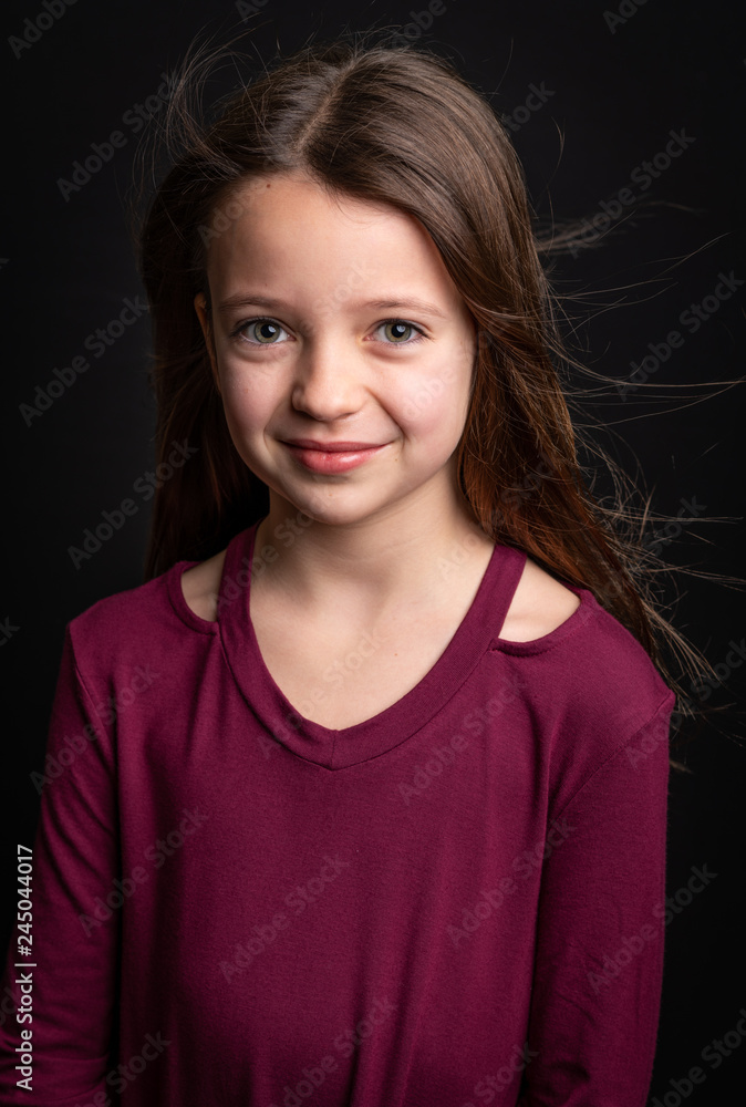 9 years old girl portrait Stock Photo | Adobe Stock