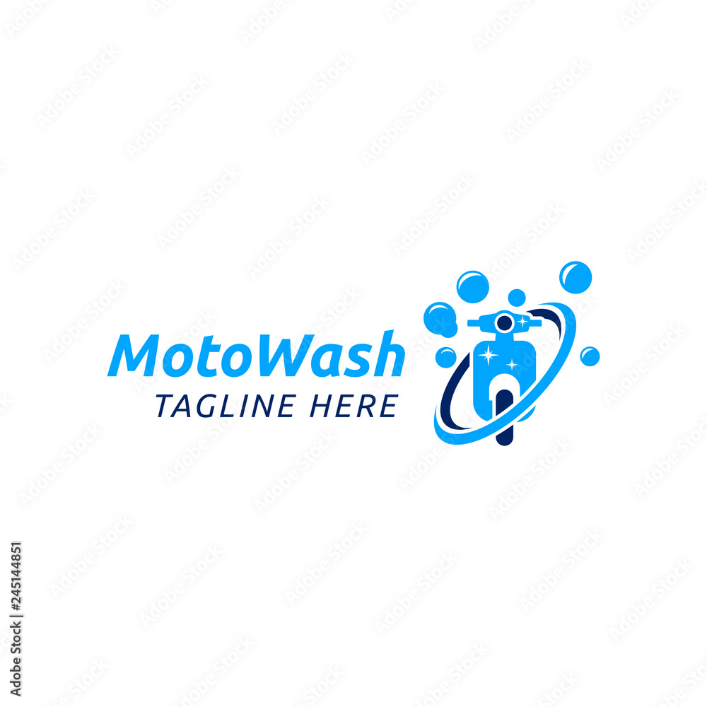 Moto Wash Logo Stock Vector | Adobe Stock