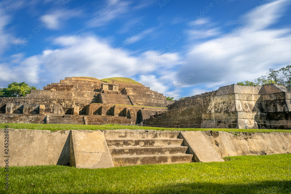 Mayan pyramid of Tazumal Stock Photo | Adobe Stock
