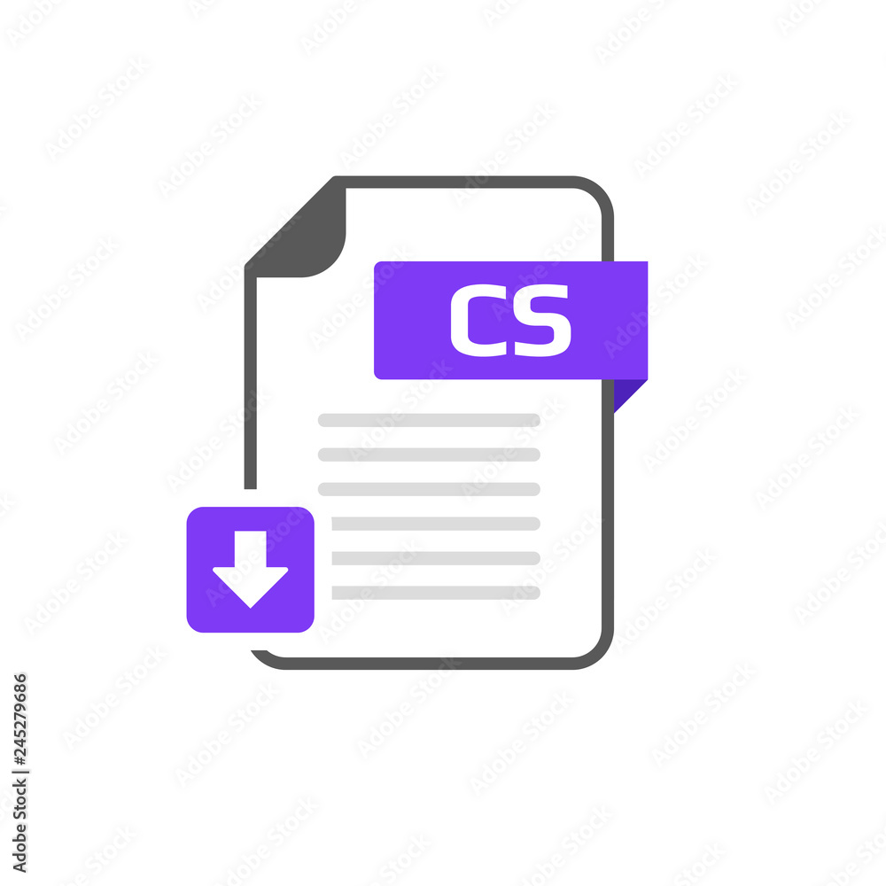 Download CS file format, extension icon Stock Vector | Adobe Stock