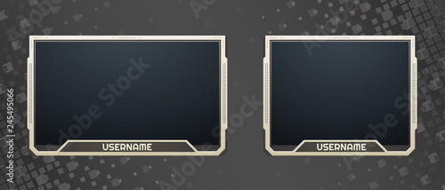 Stream webcam overlay. Twitch live facecam set, 16:9 and 4:3 screen ...