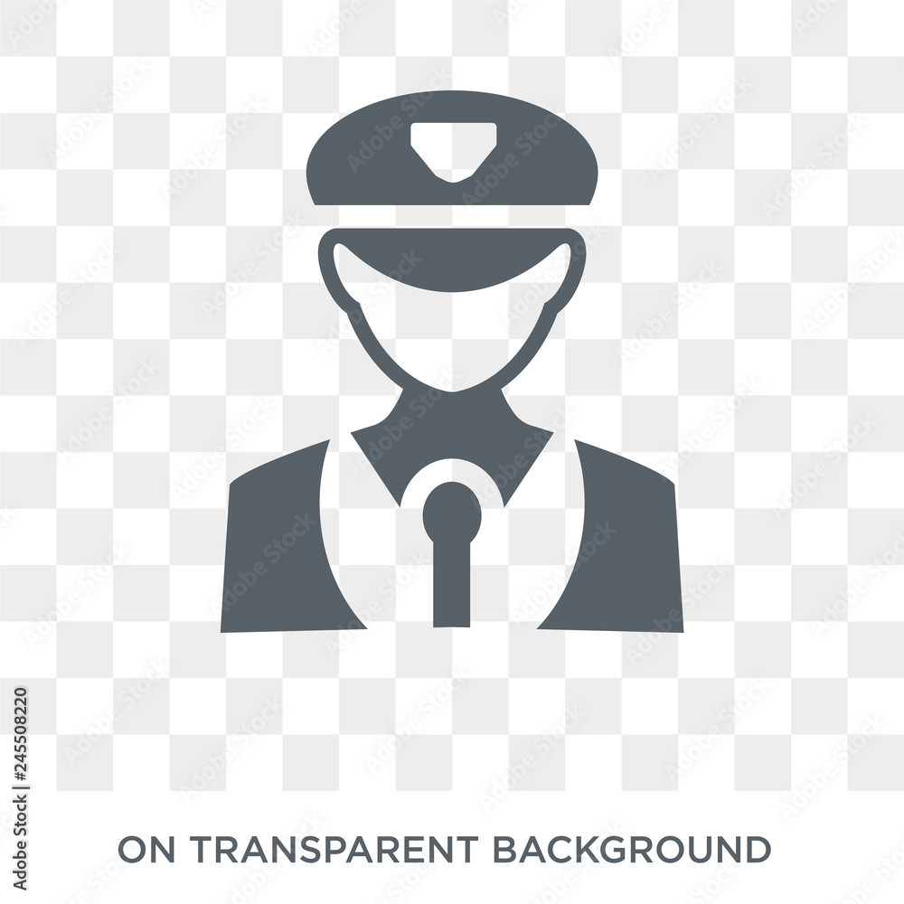 captain icon. Trendy flat vector captain icon on transparent background ...