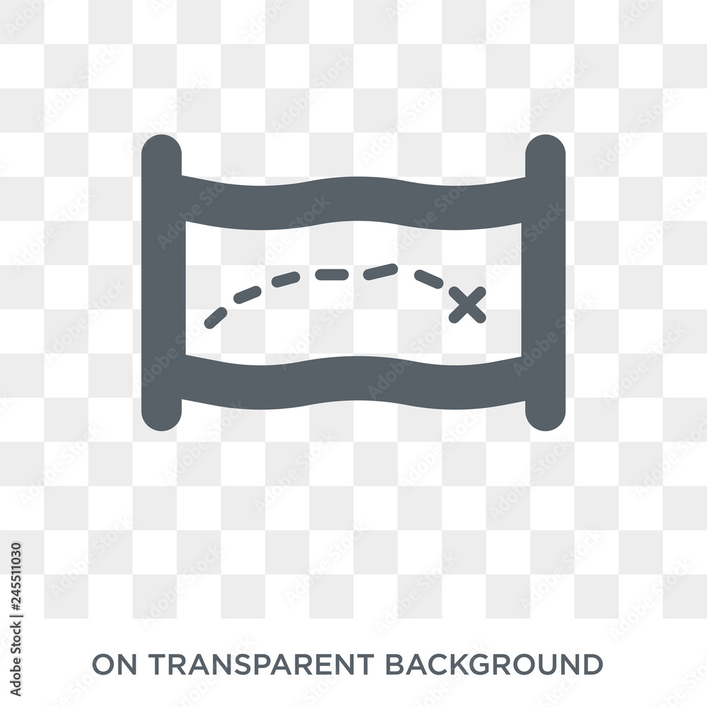 Treasure Map icon. Trendy flat vector Treasure Map icon on transparent ...