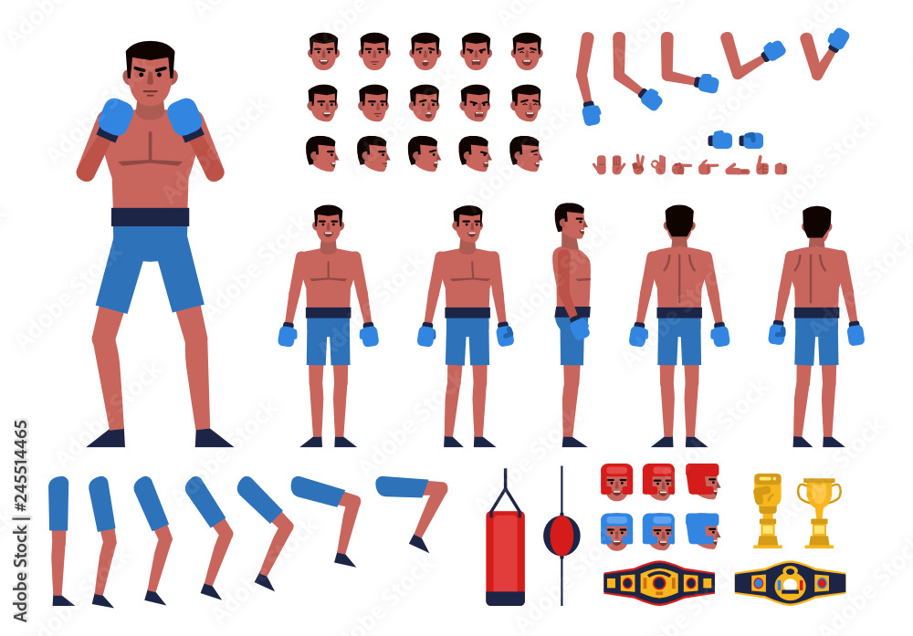 Boxer creation kit. Create your own pose, animation. Various emotions ...