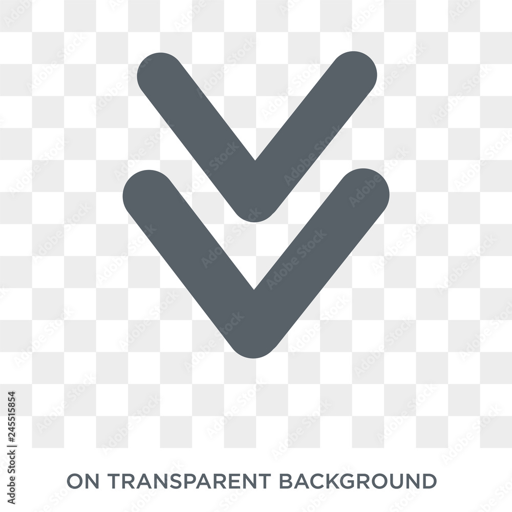Down chevron icon. Trendy flat vector Down chevron icon on transparent ...