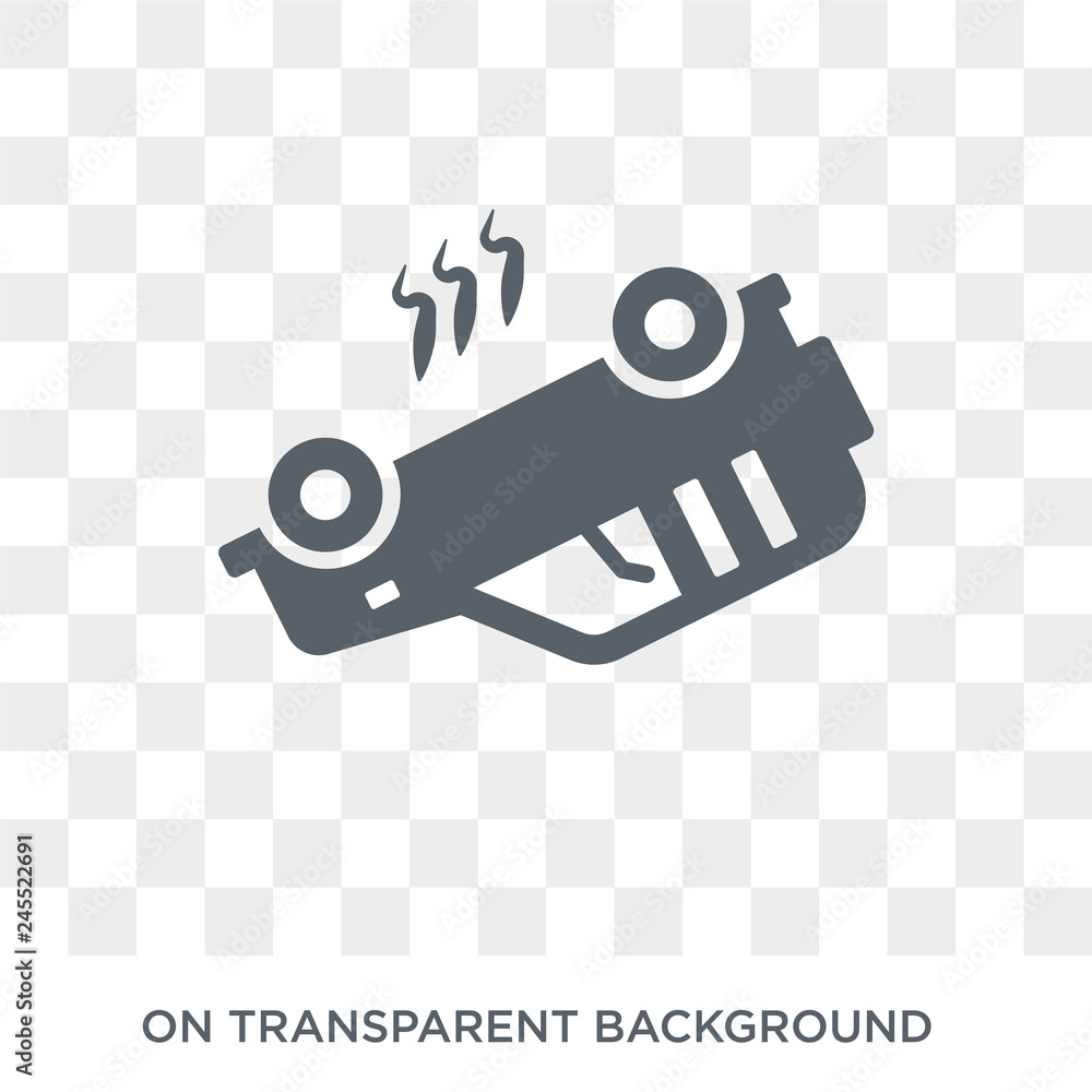 Overturned vehicle icon. Trendy flat vector Overturned vehicle icon on ...
