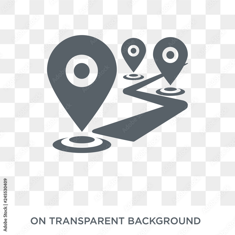 Route icon. Trendy flat vector Route icon on transparent background ...