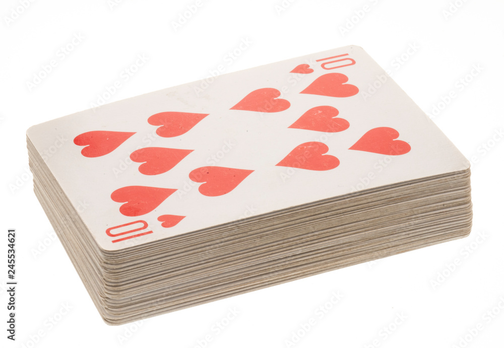Deck of Playing Cards showing The Ten of Hearts Stock Photo | Adobe Stock