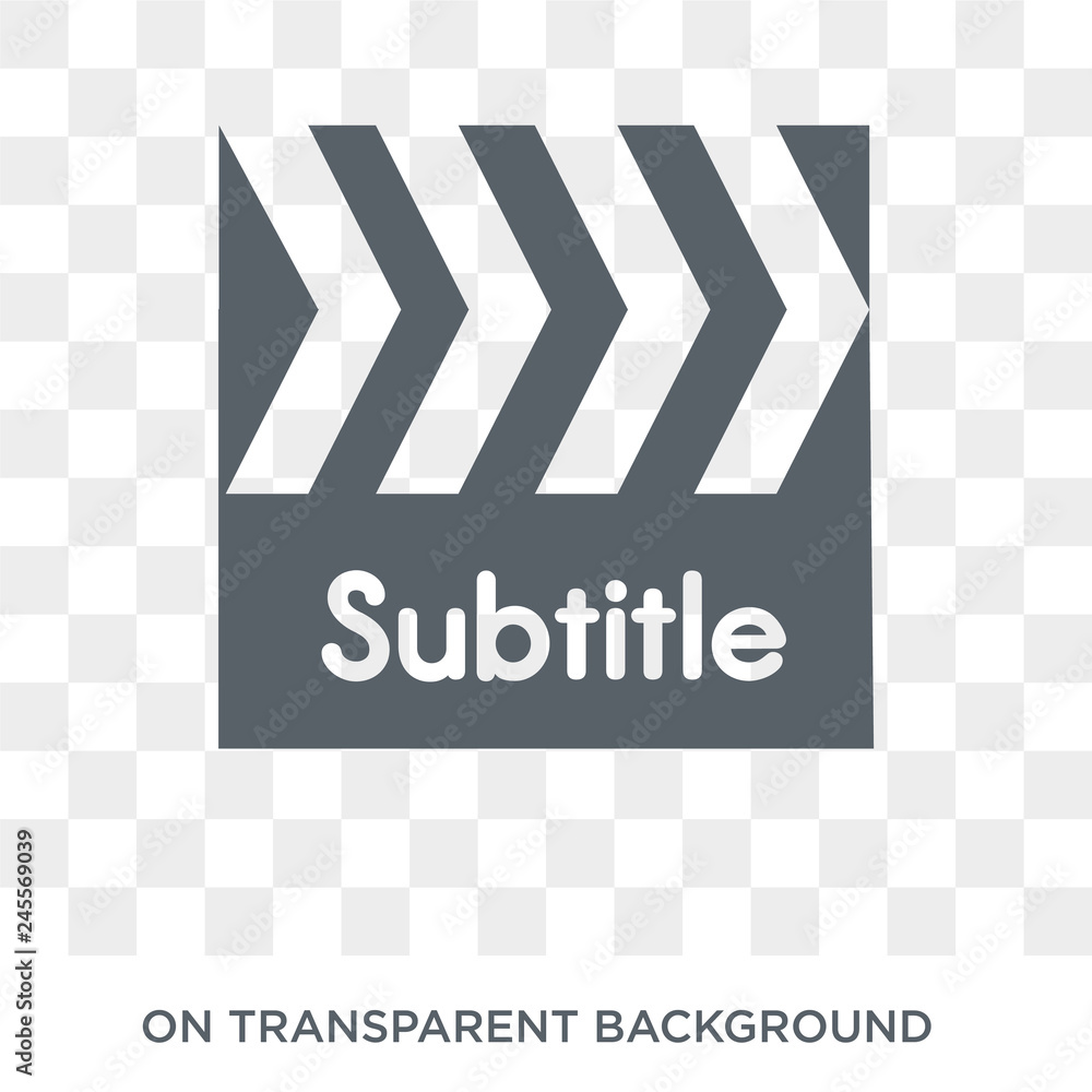 subtitle icon. Trendy flat vector subtitle icon on transparent ...