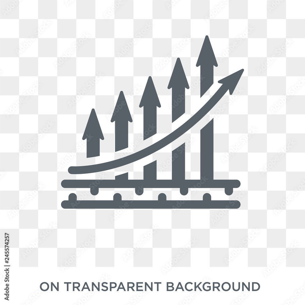 Vector de Stock Increasing stocks icon. Trendy flat vector Increasing ...