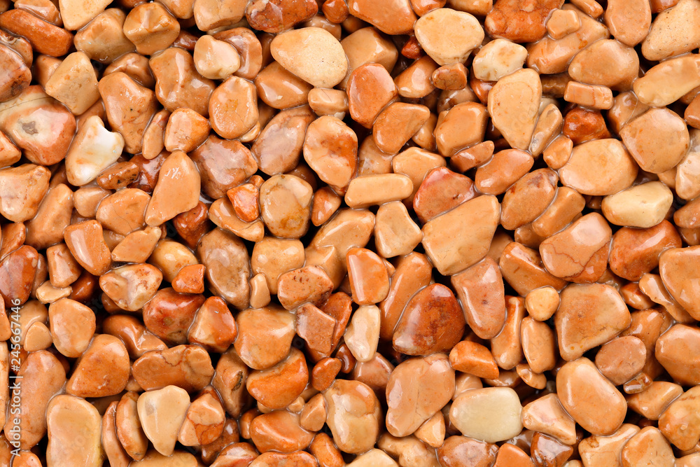 Extreme close up natural stone carpet, coloured in different shades and ...