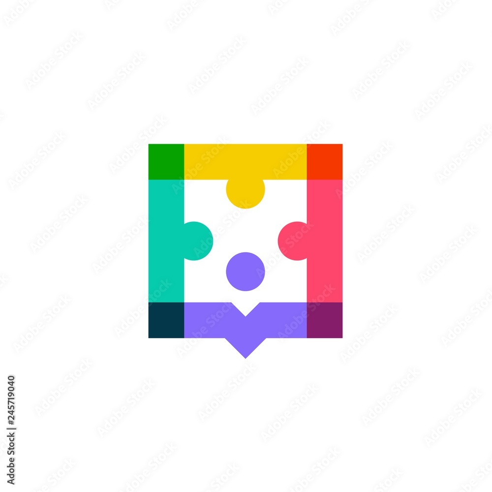 people family together human unity chat bubble logo vector icon Stock ...