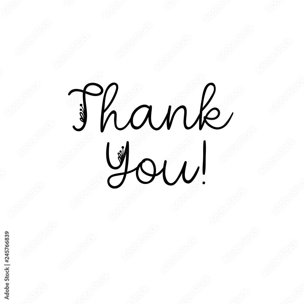 Thank You handwritten inscription. Hand drawn lettering. Thank You calligraphy. Thank you card ...