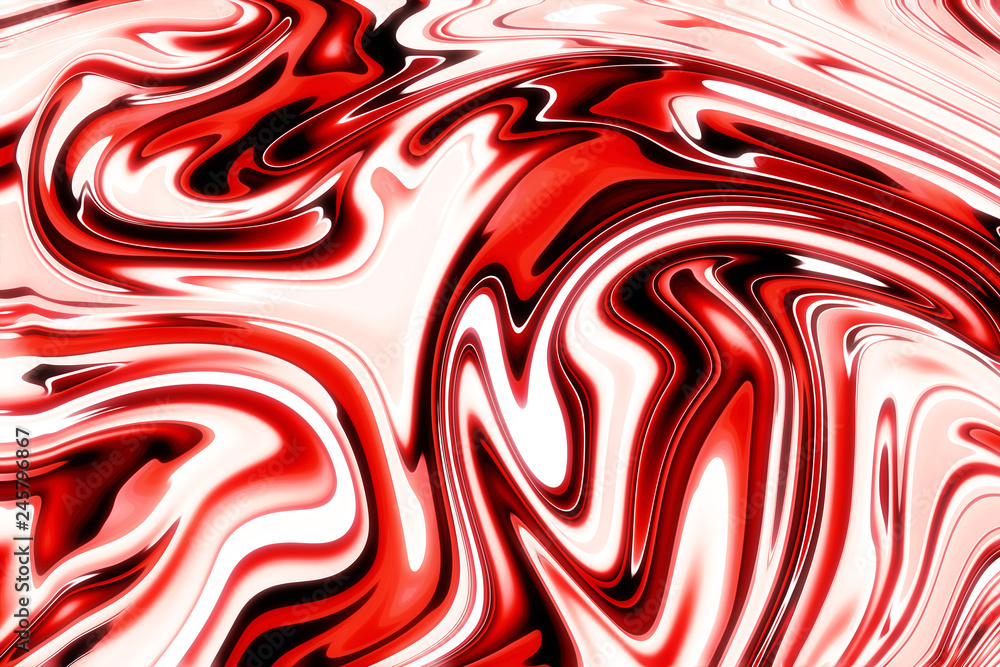 Modern Art Pattern. Liquid Abstract Pattern With Red, FireBrick And ...