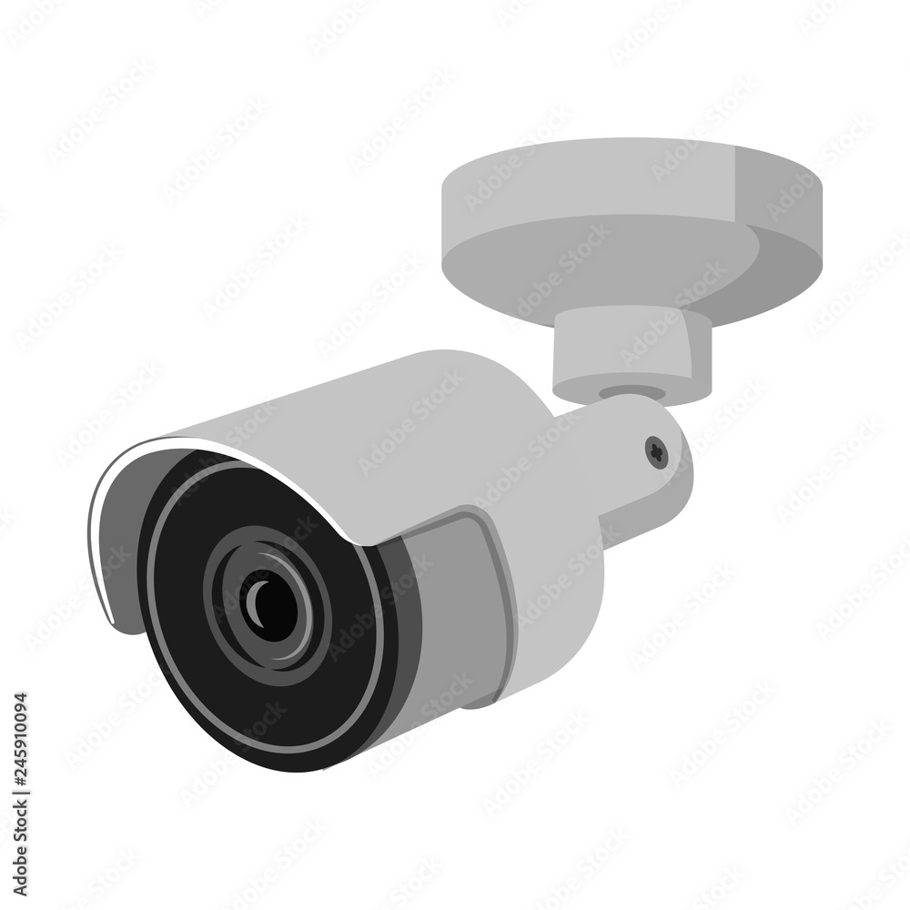 Vector illustration of cctv and camera sign. Set of cctv and system ...
