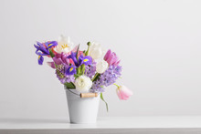 Spring Flowers In Bucket Free Stock Photo - Public Domain Pictures