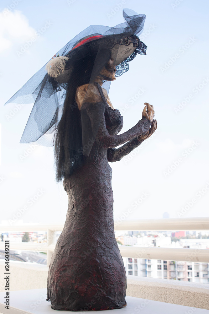 Catrina 3D sculpture calavera profile posture in Mexico City placing ...