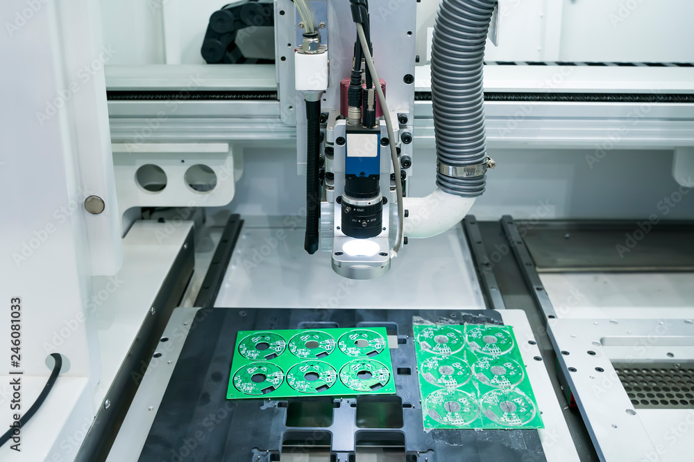 Robotic vision sensor camera system in intellegence factory Stock Photo ...