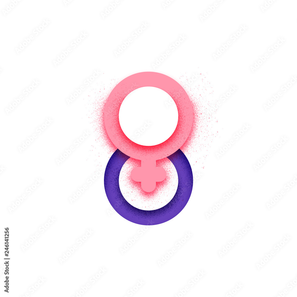 Figure eight. Symbol of the woman. Paper art of pink Figure eight ...