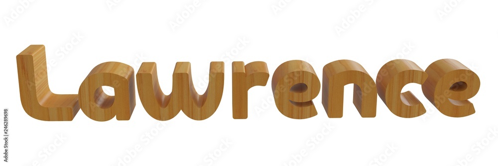 lawrence in 3d name with wooden texture Stock Illustration | Adobe Stock