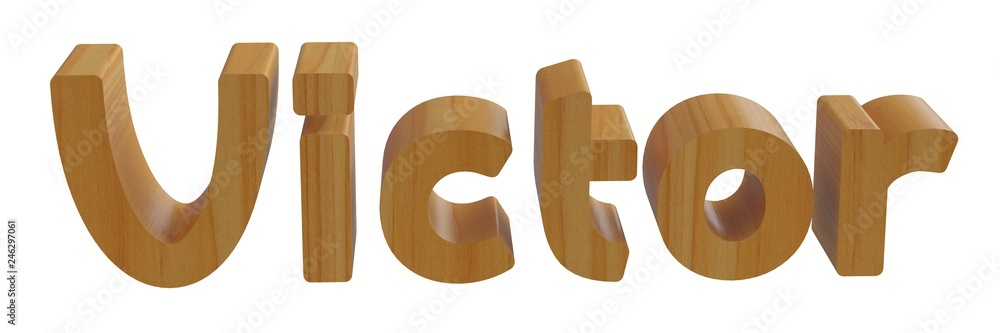 victor in 3d name with wooden texture Stock Photo | Adobe Stock