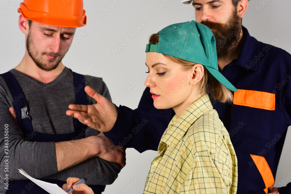 Plan better, build better. Professional people working on construction ...