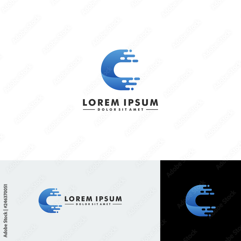 Letter C logo technology icon vector Stock Vector | Adobe Stock
