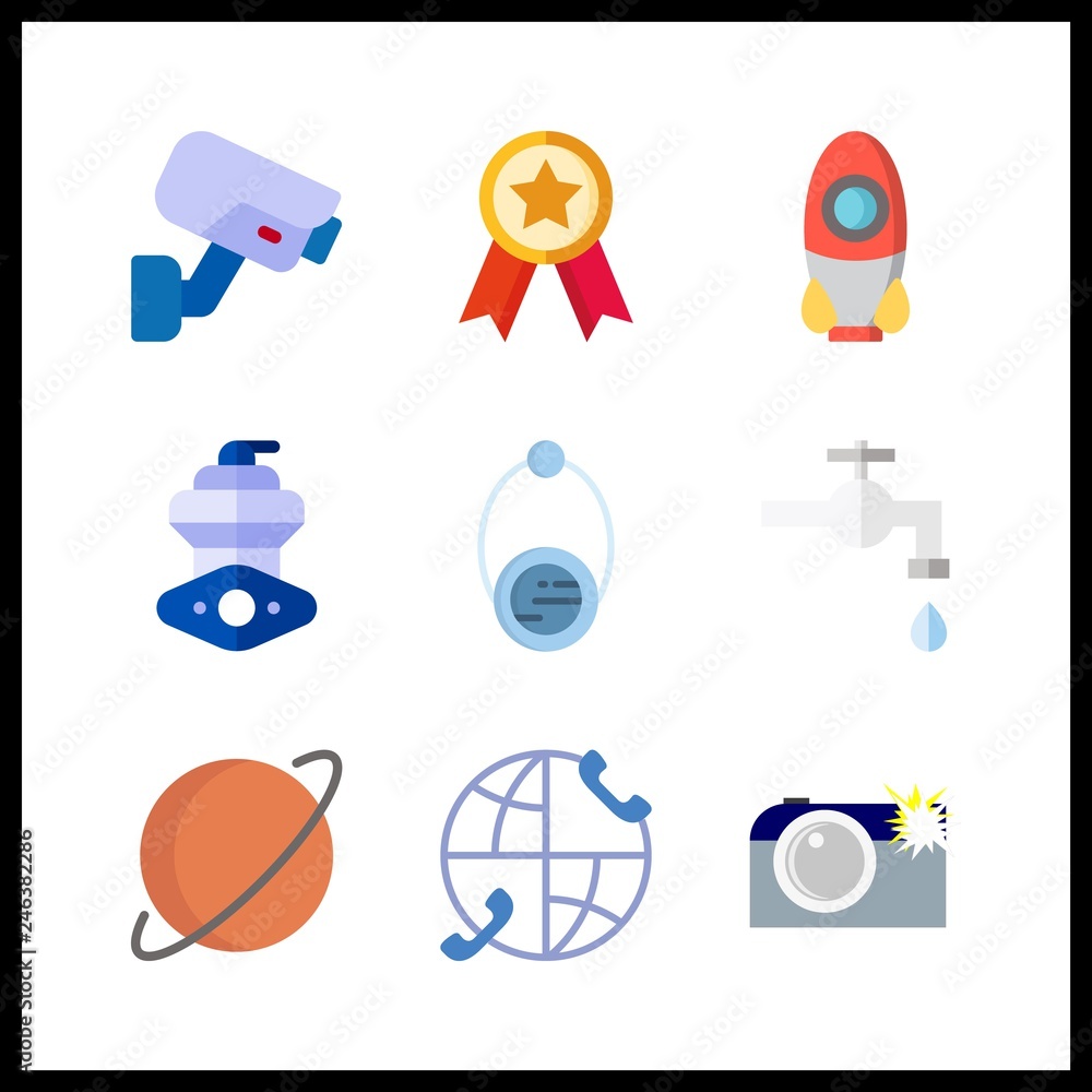 9 system icon. Vector illustration system set. camera and quality icons ...