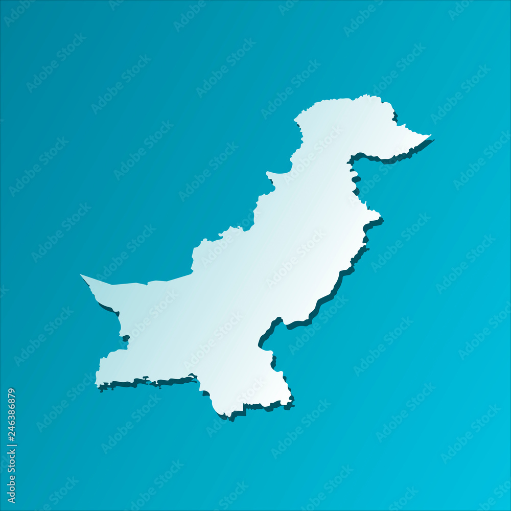 Simplified map of Pakistan. Vector isolated illustration icon with ...