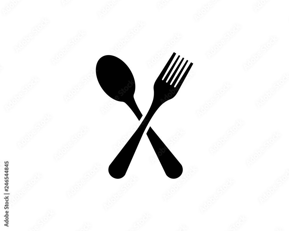 fork and spoon logo vector illustration Stock Vector | Adobe Stock