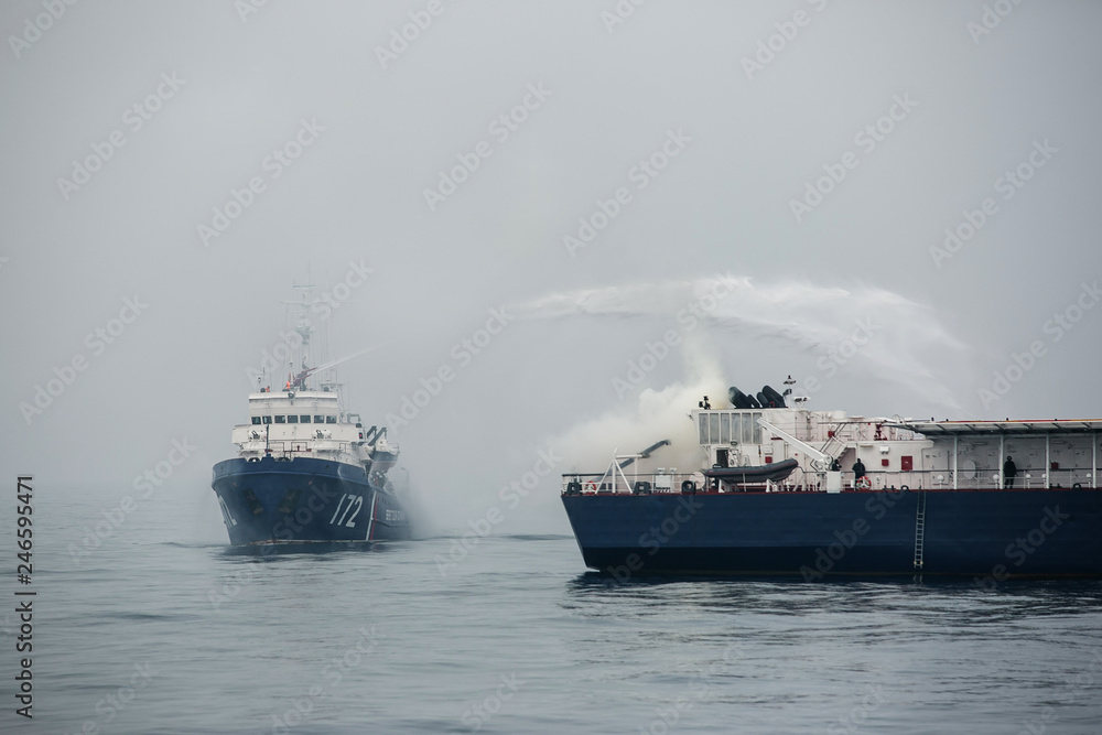 Military exercises of the ships of the border service of Russia to ...