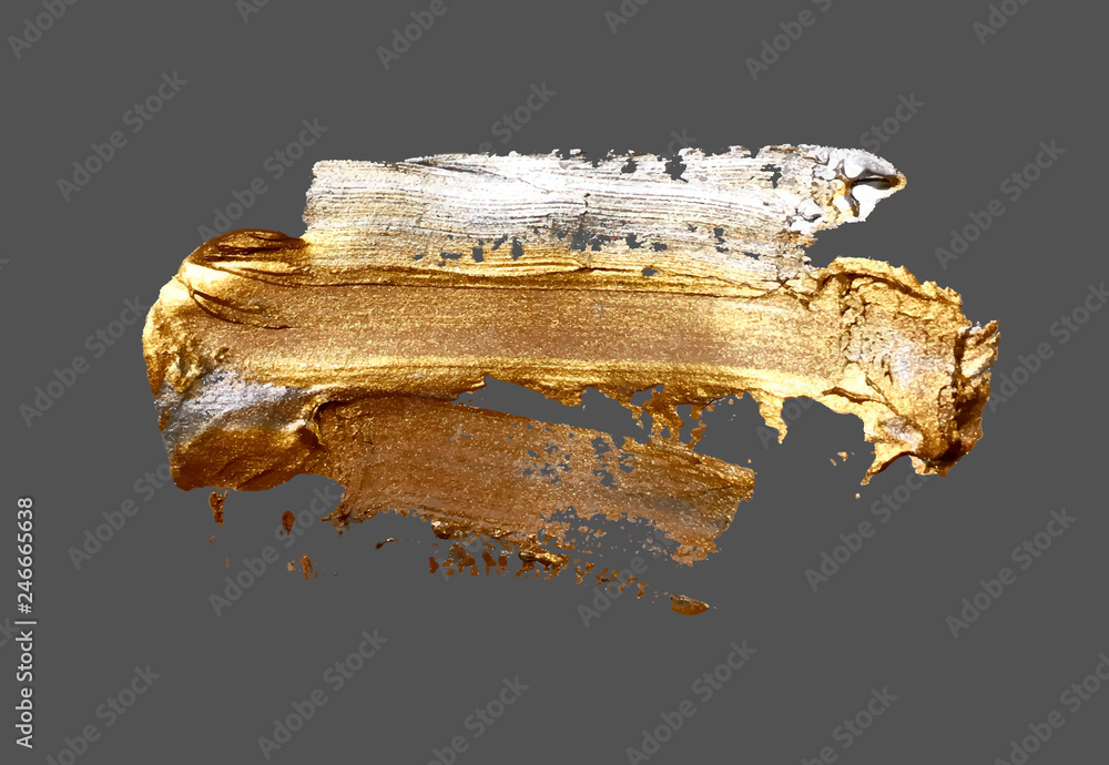 hand drawing gold brush stroke paint spot Stock Vector | Adobe Stock