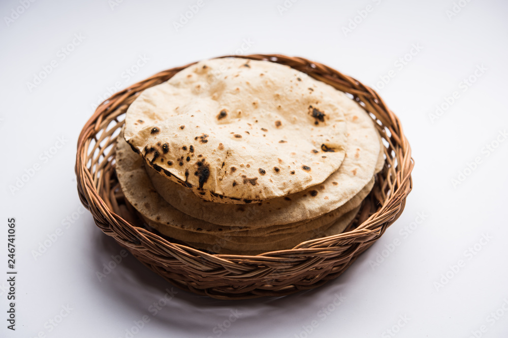 Chapati / Tava Roti also known as Indian bread or Fulka/phulka. Main ...