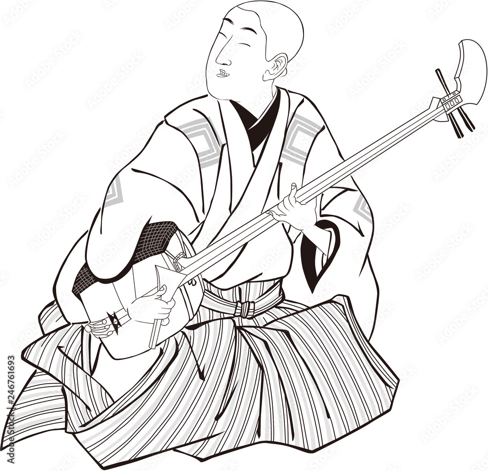 Keisei Ichikawa Denzo 白黒 Stock Vector | Adobe Stock