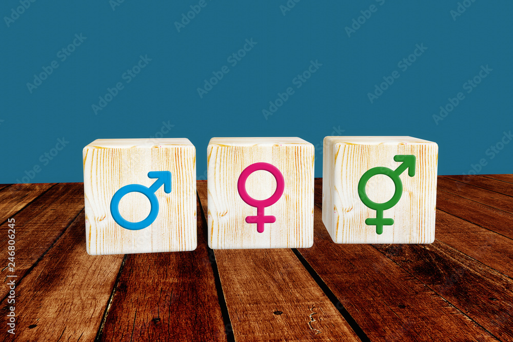Stock-Illustration „Gender Symbol. Männlich, Weiblich und drittes ...
