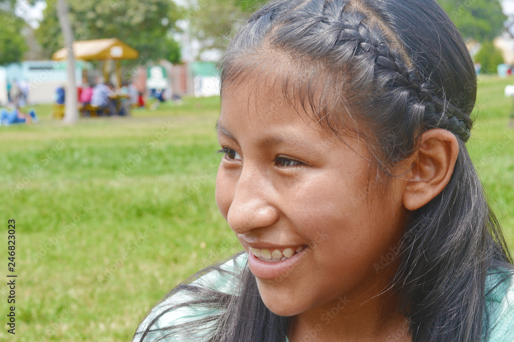 Native american girl laughing outside. Stock Photo | Adobe Stock
