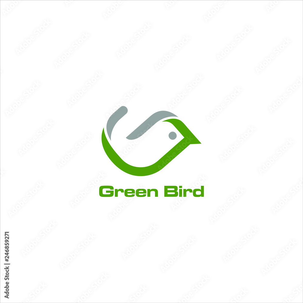 green bird logo vector Stock Vector | Adobe Stock