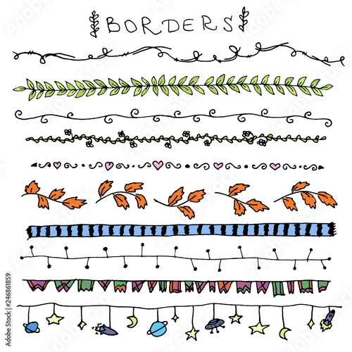 Hand Drawn Vintage Borders and Frames for your Design. Floral ...