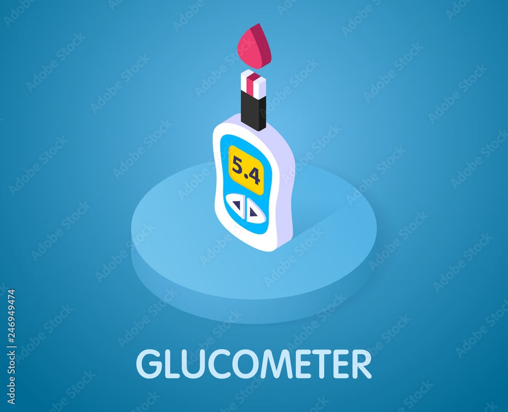 Stock-Vektorgrafik „Glucometer of measurement sugar level isometric ...