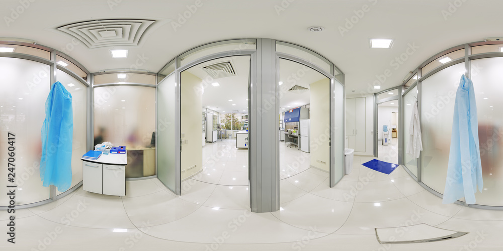 Panorama of 360 laboratory laboratories in the hospital with special ...