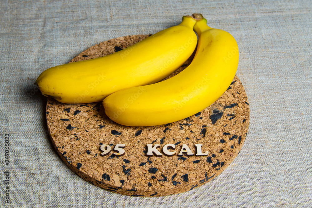 calorie foods banana 95 kcal 100 grams diet Stock Photo | Adobe Stock