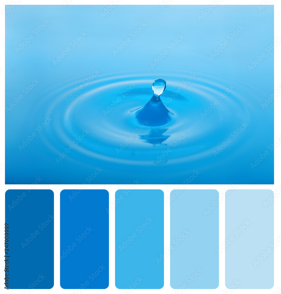 Splash of blue water. Palette of colors Stock Photo | Adobe Stock