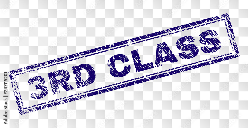 3RD CLASS stamp seal print with corroded style and double framed ...