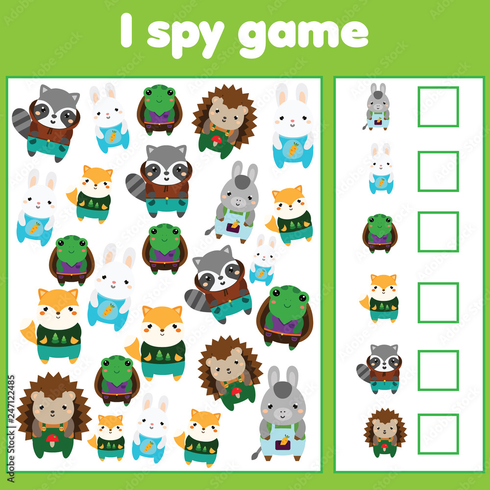I spy game for toddlers. Find and count objects. Counting educational ...