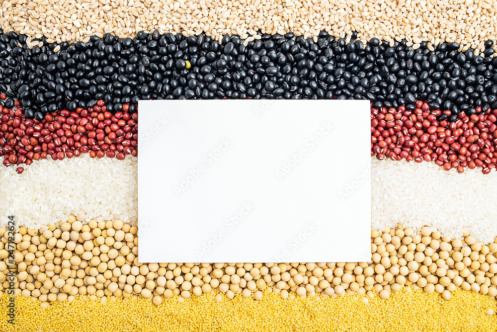 Full screen of cereal beans and blank pages Stock Photo | Adobe Stock