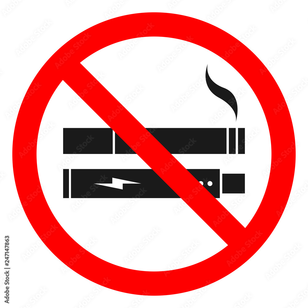 NO SMOKING, NO VAPING combined sign. Printable sticker. Vector. Stock ...